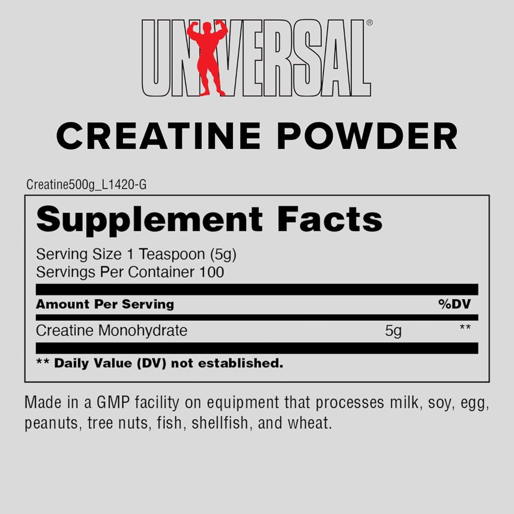 UNIVERSAL NUTRITION CREATINE MONOHYDRATE 500g 100 servings - Hulk Muscles
