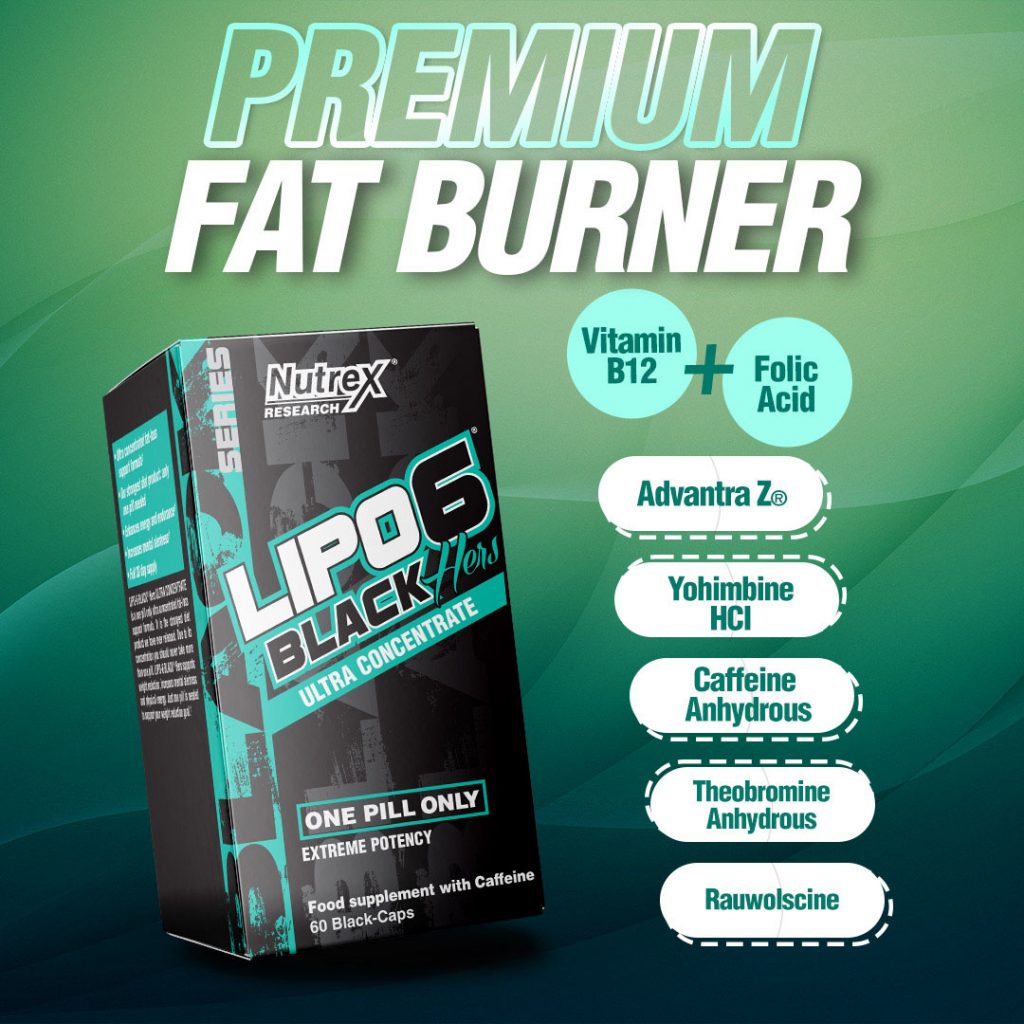NUTREX LIPO-6 BLACK HERS UC, 60 Black Capsules - Hulk Muscles