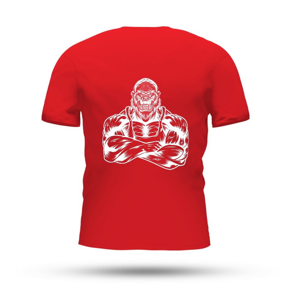 T-SHIRT BAD GORILLA RED - Hulk Muscles