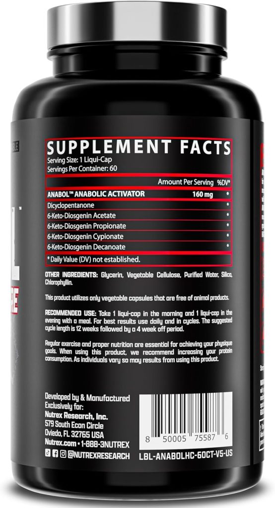 NUTREX ANABOL Hardcore 60 Capsules - Hulk Muscles