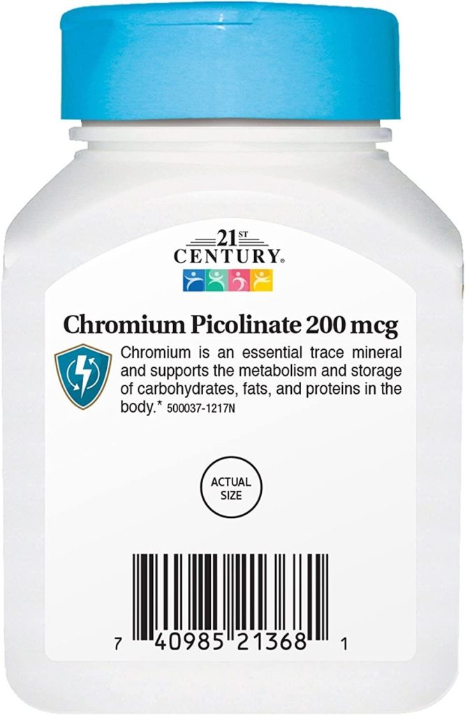 21st Century Chromium Picolinate 200 mcg 100 Tablets - Hulk Muscles