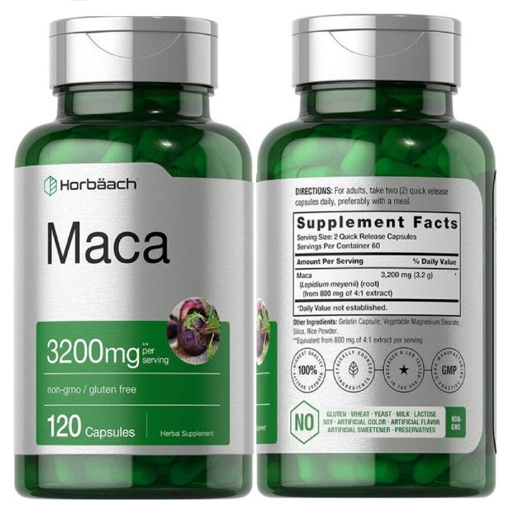 Horbaach MACA Root 3200Mg 120 Capsules - Hulk Muscles